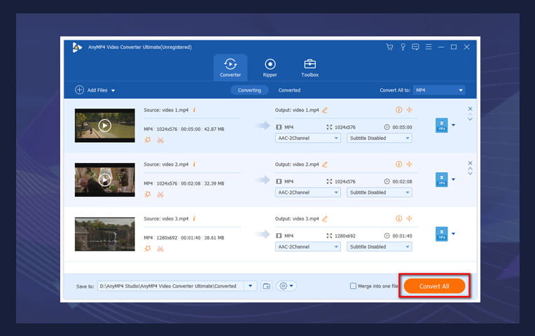 Video Converter Ultimate - DVD, 4K/1080p HD Videos umwandeln
